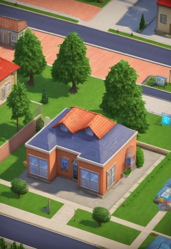 Simcity buildit style , house , realisic , daylight, gameplan - Arthub.ai